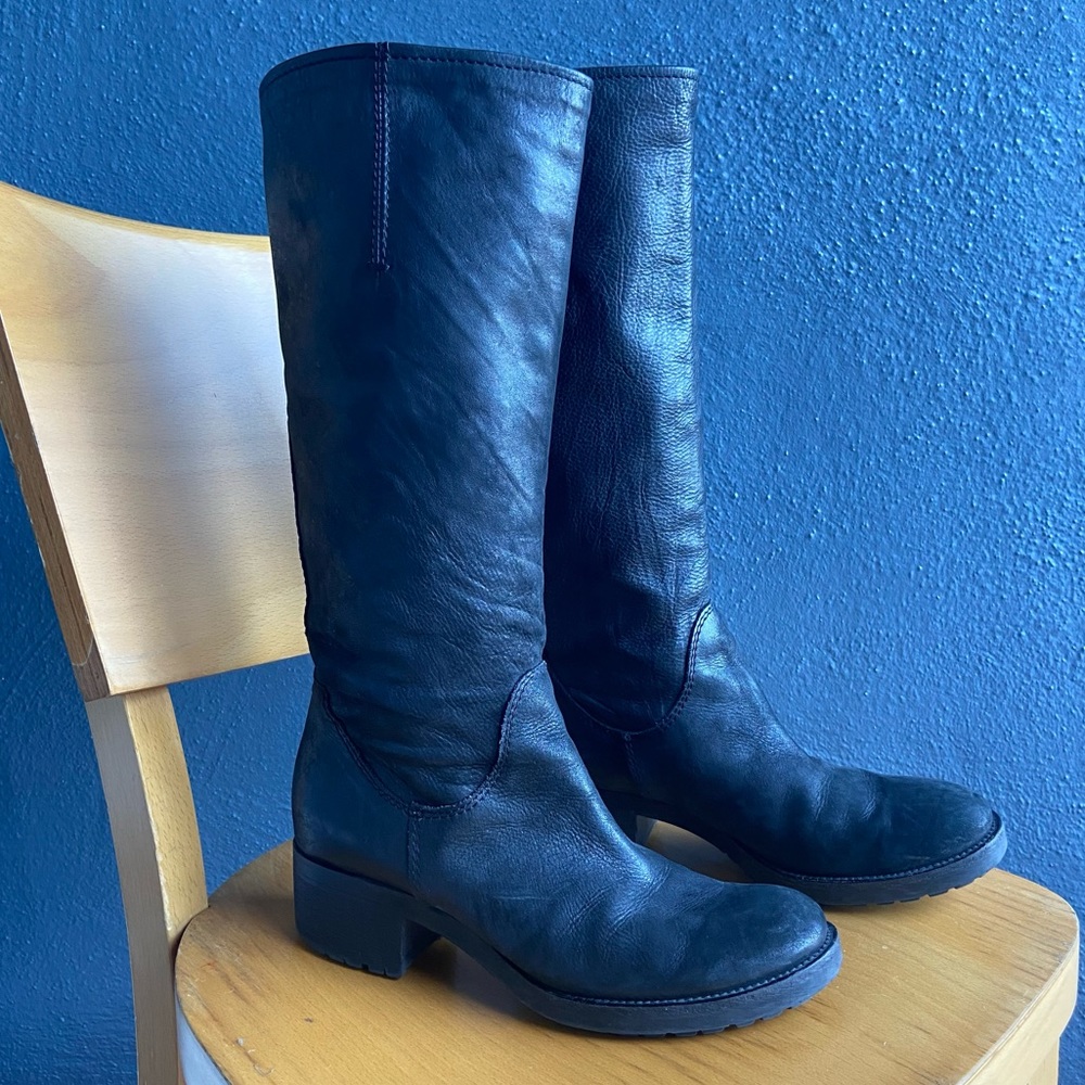Alberto Fermani Knee High Tall Leather Boots Size 8.5… - Gem